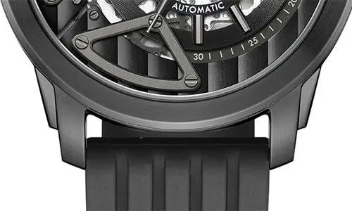 KENNETH COLE Skeleton Automatic Silicone Strap Watch
