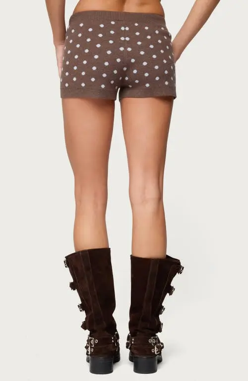 EDIKTED Polka Dot Knit Drawstring Shorts