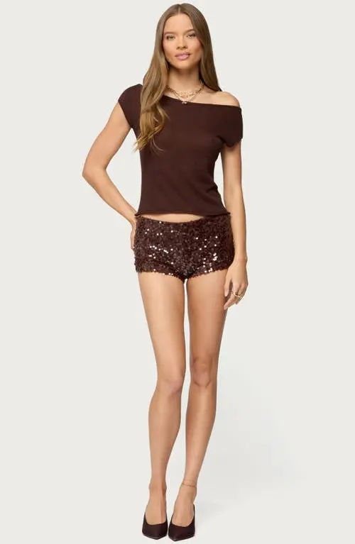 EDIKTED Sequin Low-rise Microshorts