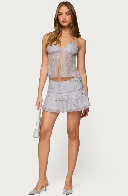 EDIKTED Kylie Beaded Miniskirt