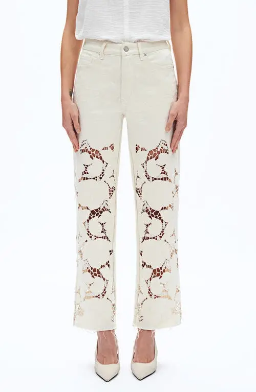 BAYEAS Lace Cutout Straight Leg Jeans