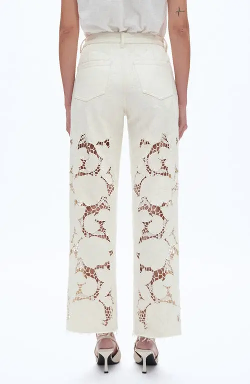 BAYEAS Lace Cutout Straight Leg Jeans