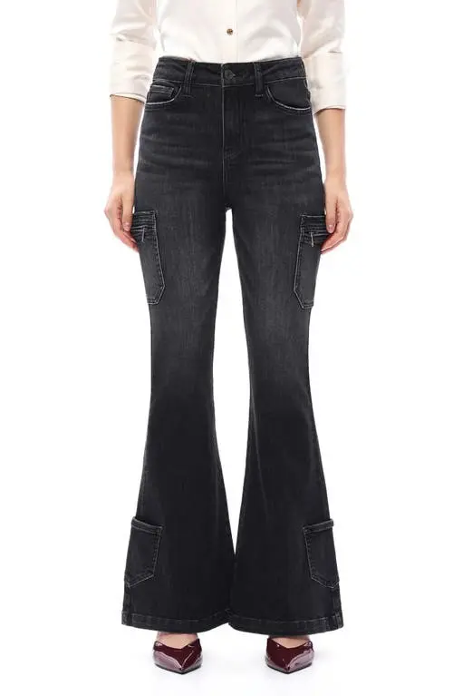 BAYEAS High-waist Flare Cargo Jeans