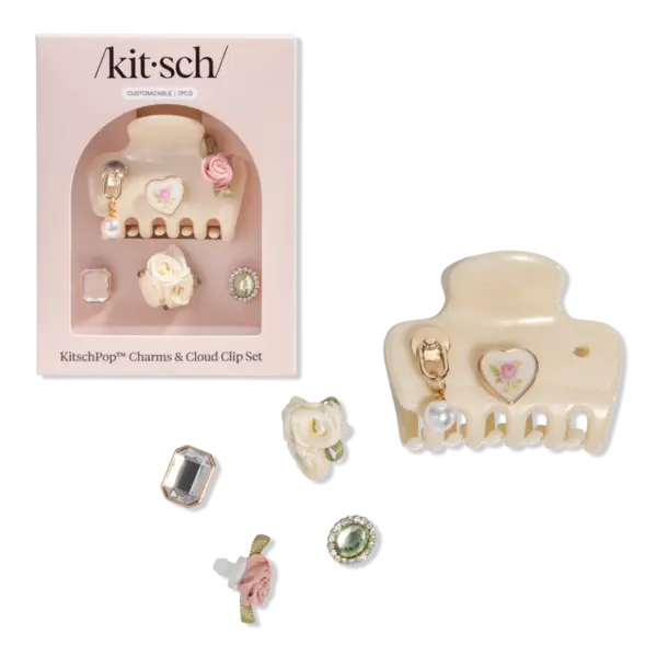 KITSCH Pop Charms & Cloud Clip 7-piece Set - Pearlized Cream