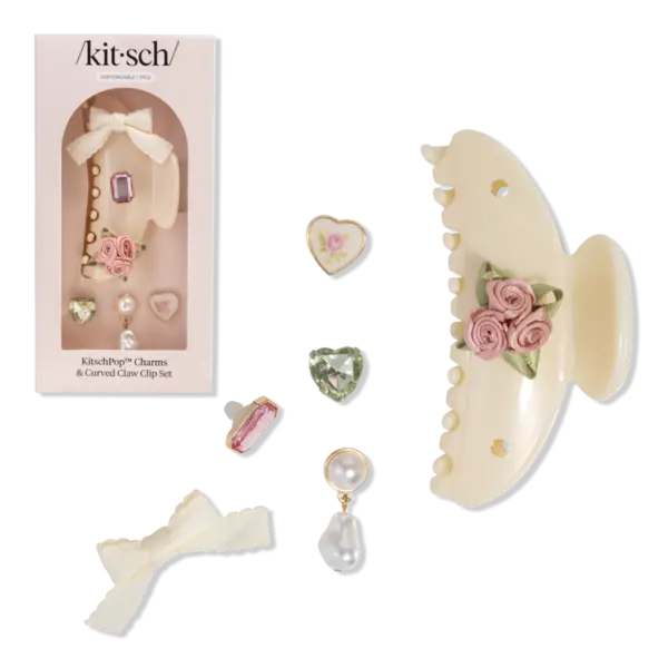 KITSCH Pop Curved Claw Clip Set - Pearlized Cream