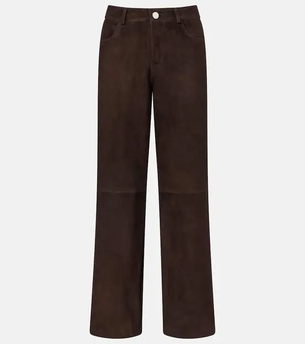 Nour Hammour Milo Suede Wide-leg Pants