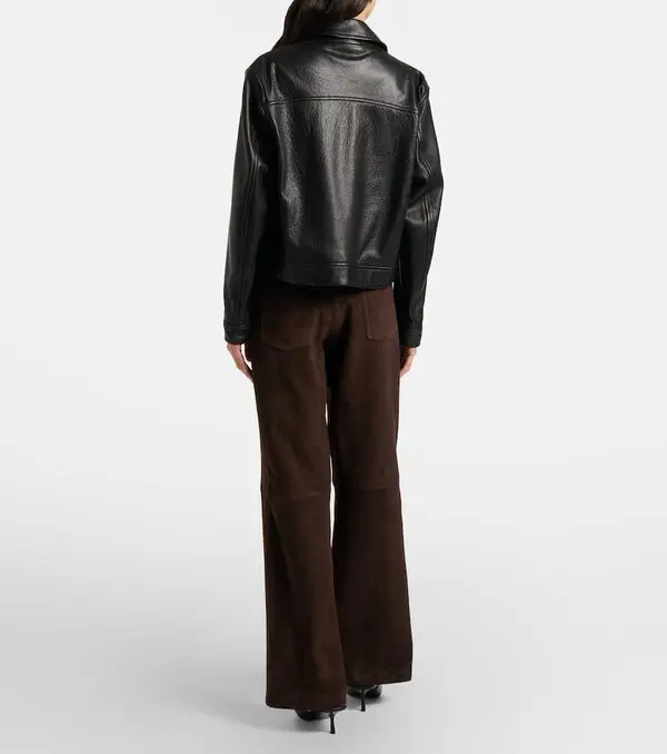 Nour Hammour Milo Suede Wide-leg Pants