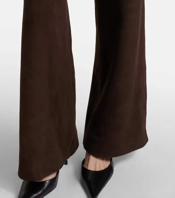 Nour Hammour Milo Suede Wide-leg Pants