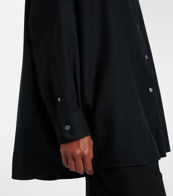 THE ROW Luka Virgin Wool Flannel Shirt