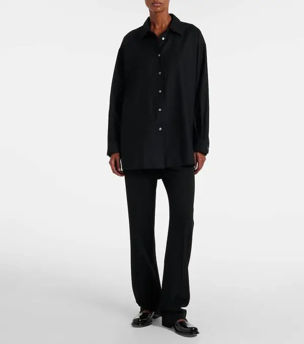 THE ROW Luka Virgin Wool Flannel Shirt