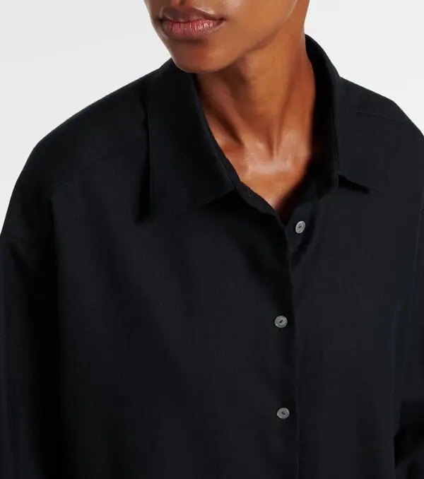 THE ROW Luka Virgin Wool Flannel Shirt