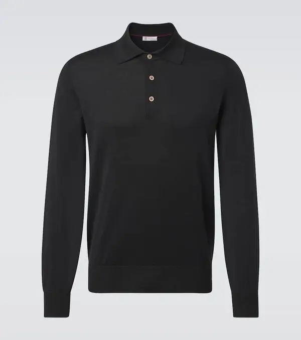 Brunello Cucinelli Cotton Polo Sweater - Black