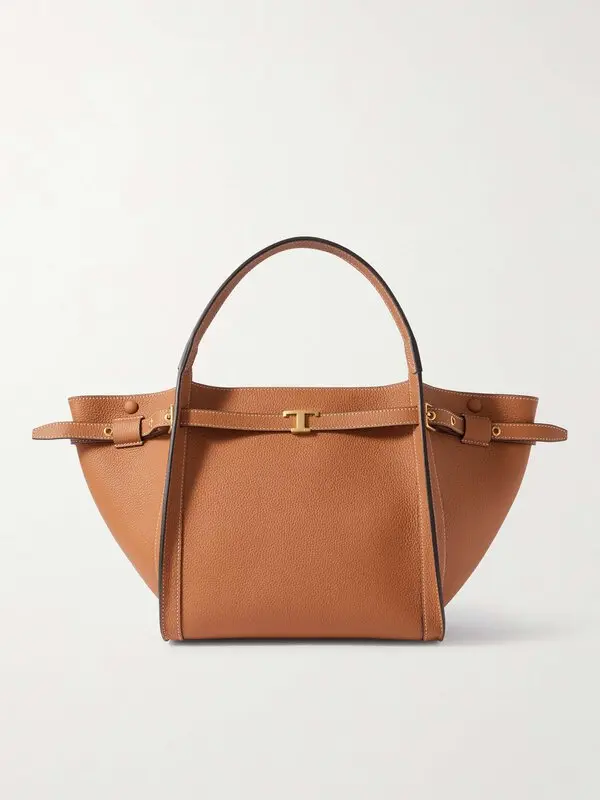 TOD'S Textured-leather Tote - Tan