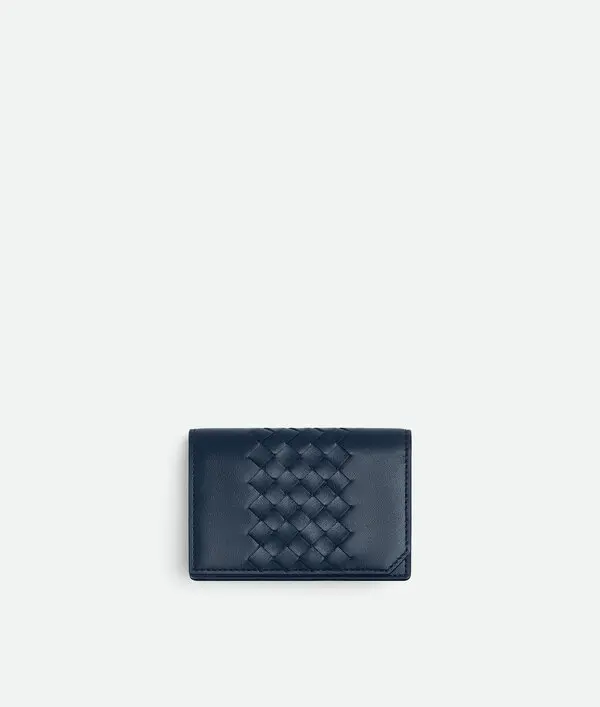 Bottega Veneta Intrecciato Piccolo Business Card Case - Neptune