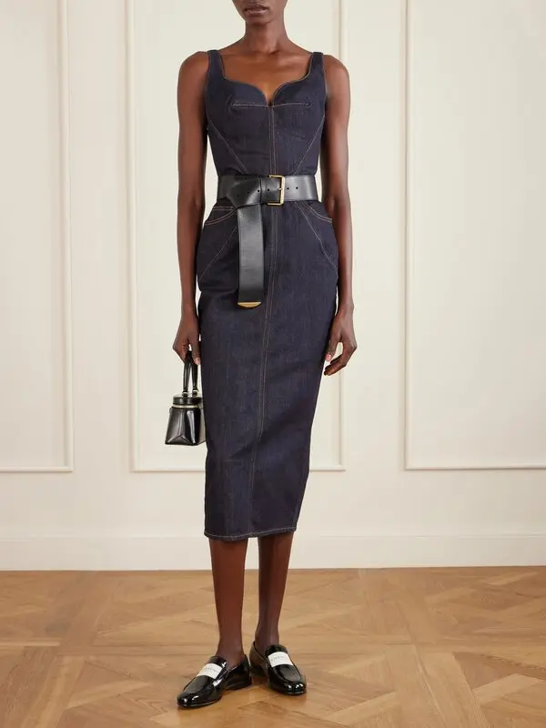 Givenchy Pocket Denim Midi Dress - Blue