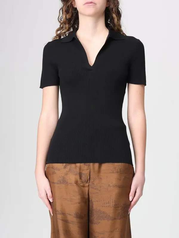 Max Mara Ribbed Polo Shirt - Black