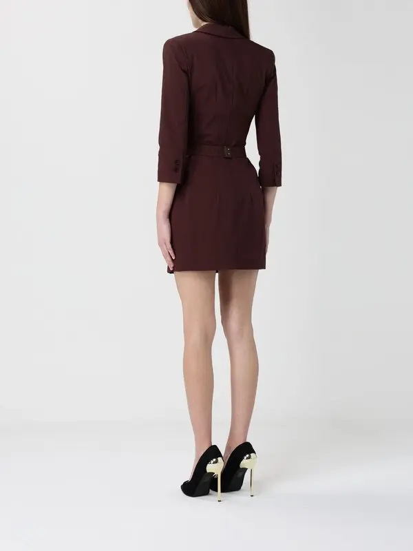 Elisabetta Franchi Double-breasted Belted Blazer Dress - Cocoa