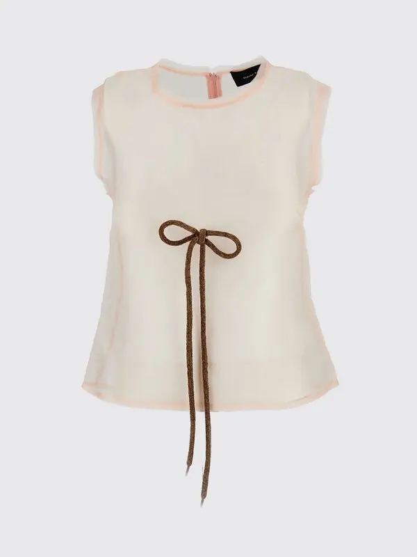 Simone Rocha Sheer Top With Bow Detail - Pink