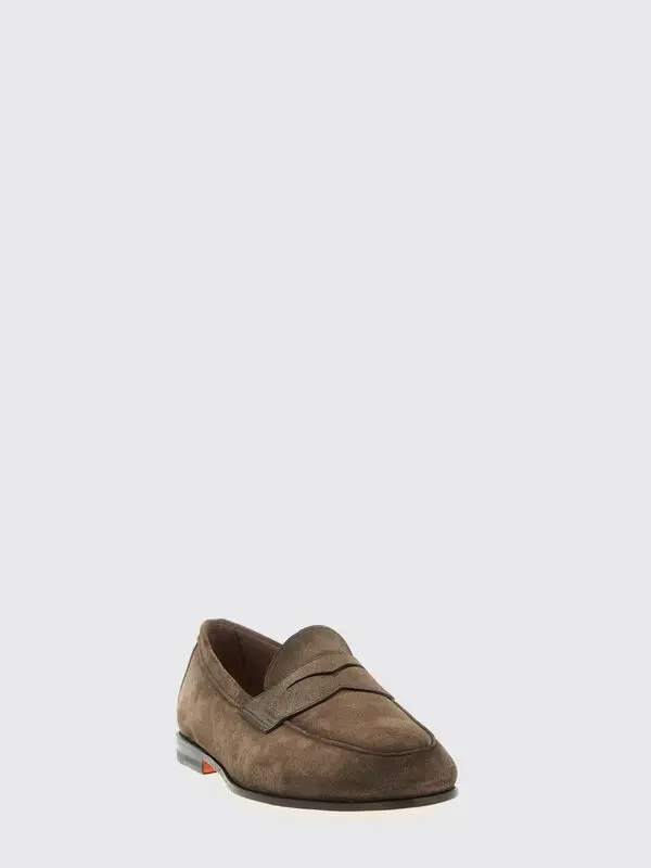 Santoni Suede Loafers - Mud