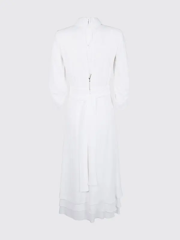 Elisabetta Franchi Shirt Dress With Tiered Hem - White