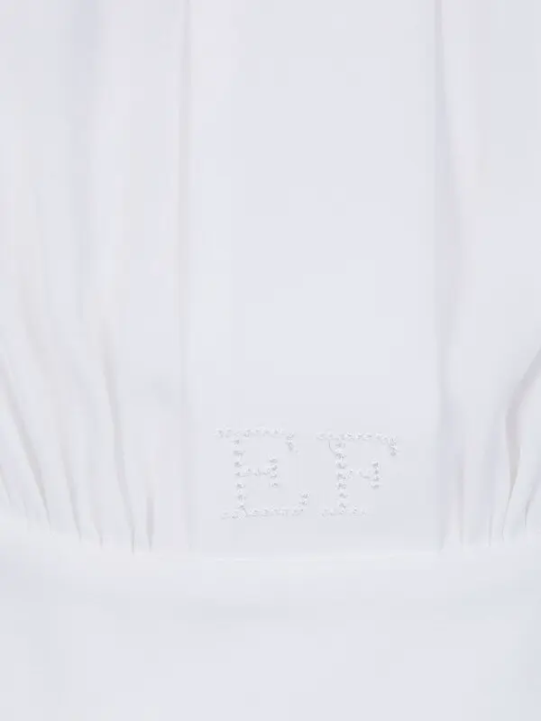 Elisabetta Franchi Shirt Dress With Tiered Hem - White