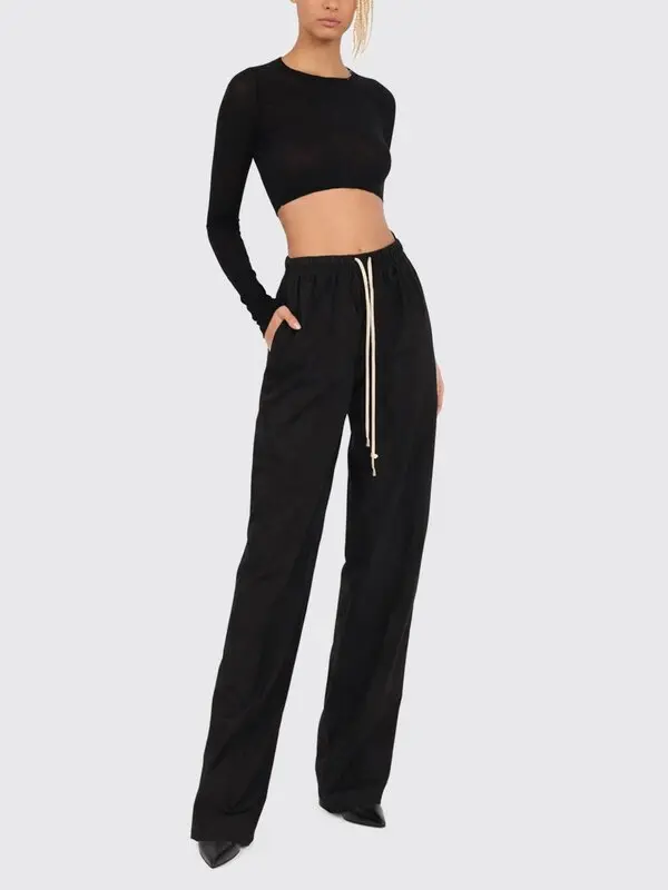 Rick Owens Wide Leg Drawstring Pants - Black