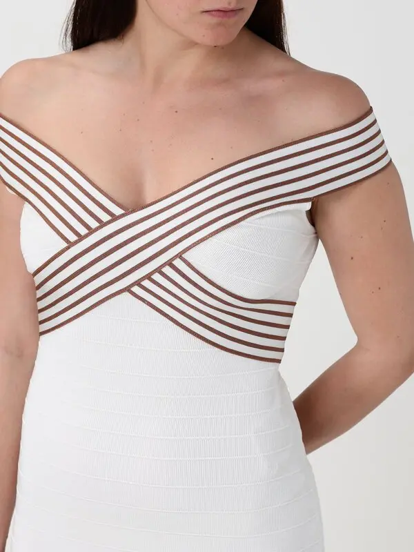 Elisabetta Franchi Off-the-shoulder Maxi Dress - White