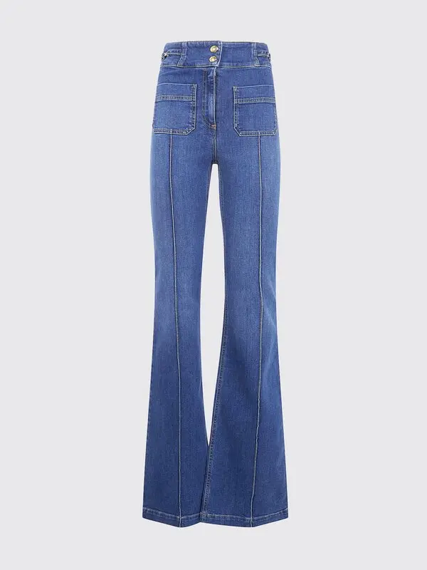 Elisabetta Franchi High Rise Flare Jeans - Blue