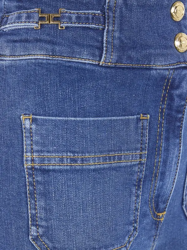 Elisabetta Franchi High Rise Flare Jeans - Blue