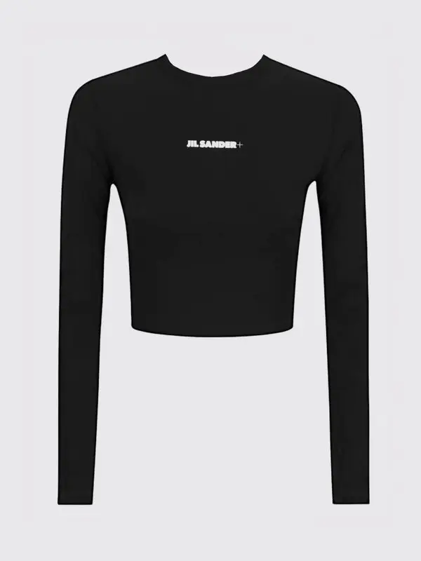 JIL SANDER Cropped Long Sleeve Top - Black