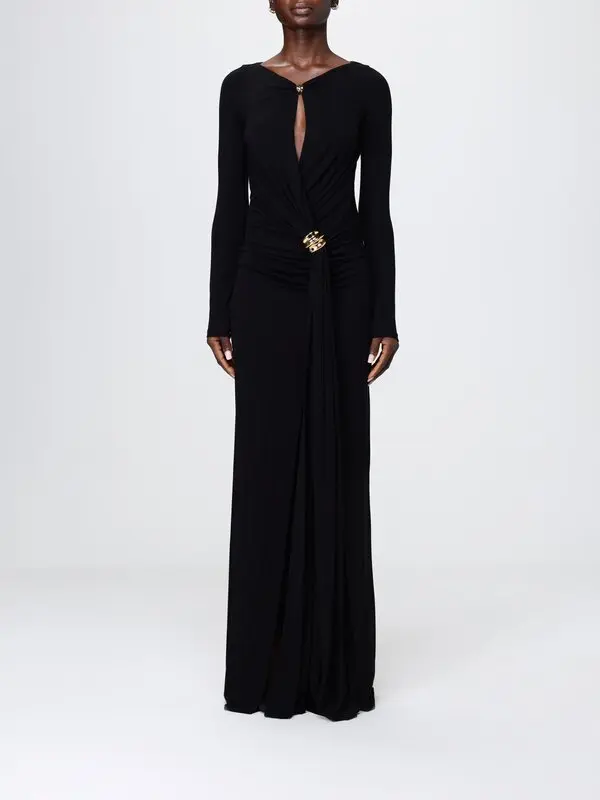 Elisabetta Franchi Long Sleeve Dress - Black