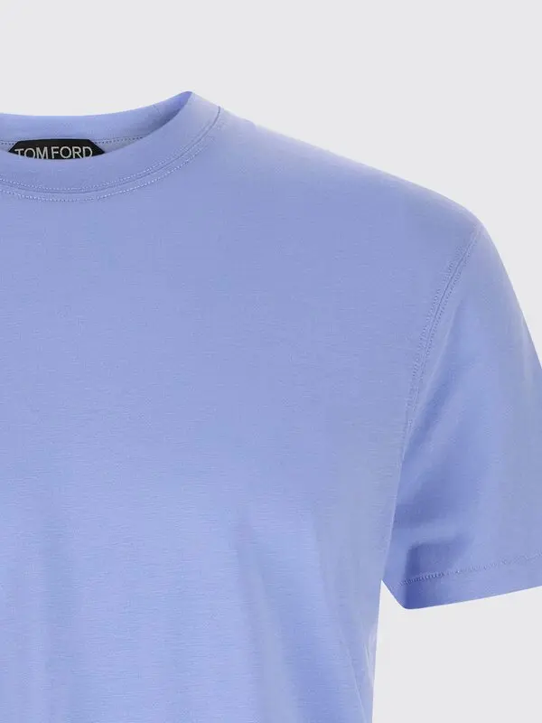 TOM FORD Crewneck Lyocell And Cotton Blend T-shirt - Blue 1