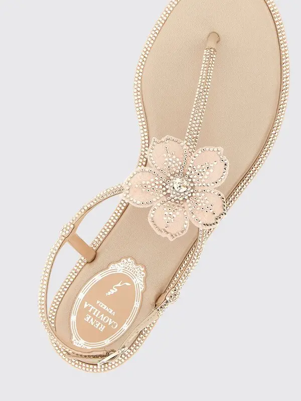 Rene Caovilla Embellished Heeled Sandal - Pink