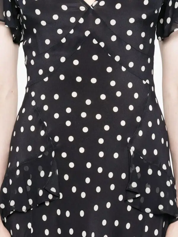 Rixo Polka Dot Midi Dress