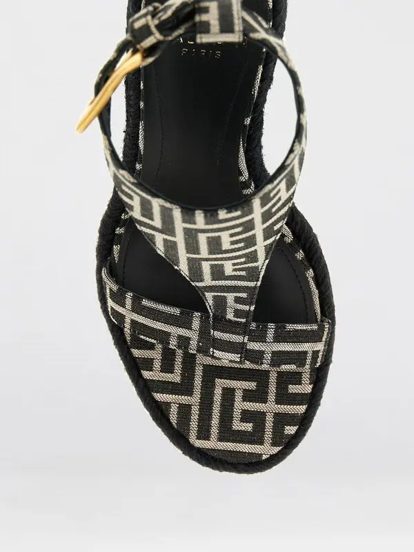 Balmain Espadrille Wedge Sandals