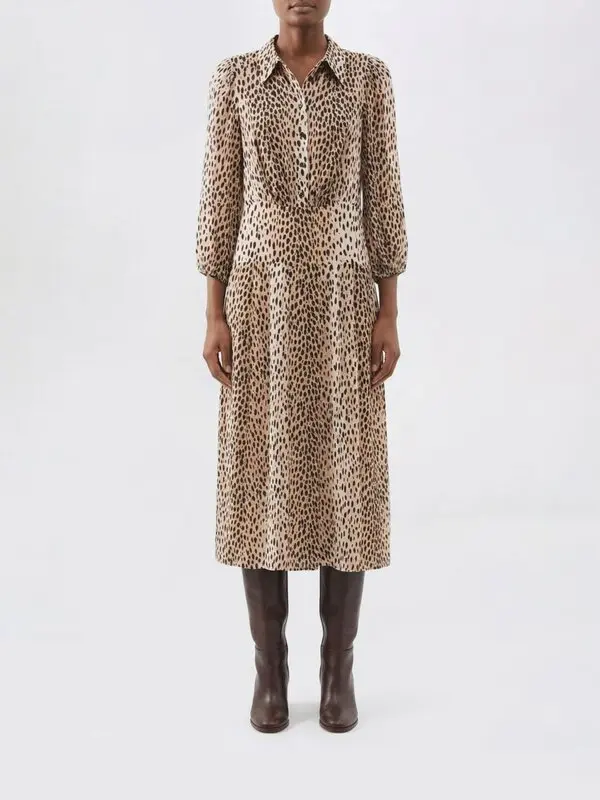 Rixo Leopard Print Midi Dress
