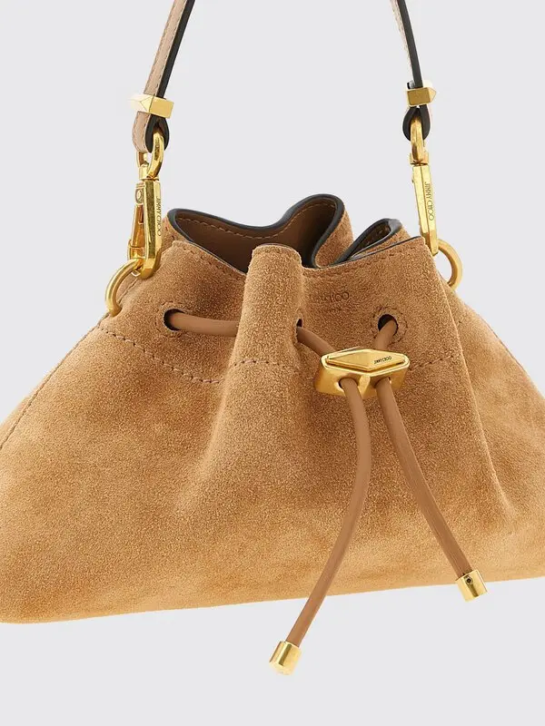 JIMMY CHOO Cinch Small Suede Calfskin Bucket Bag