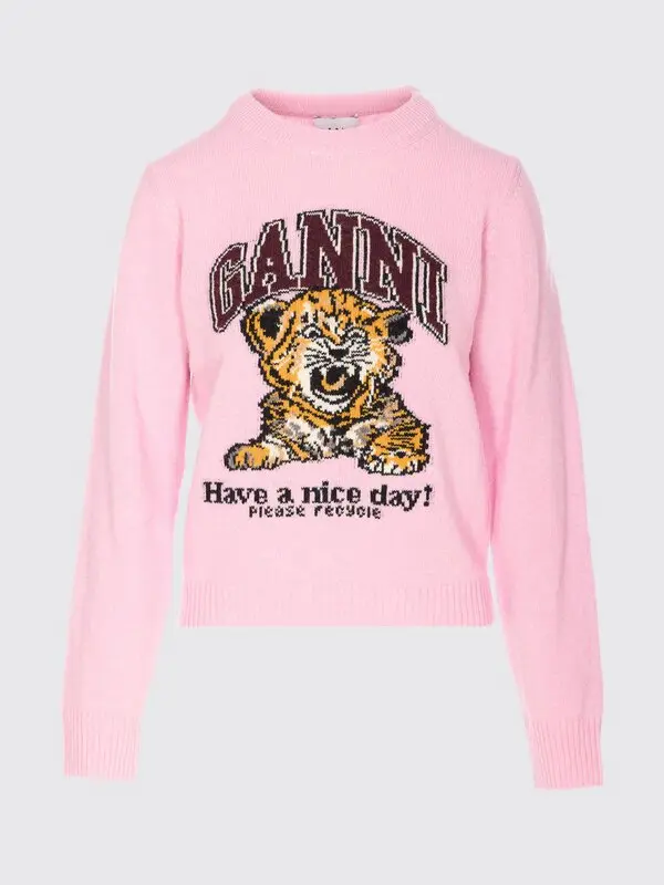 GANNI Graphic Knit Sweater - Pink