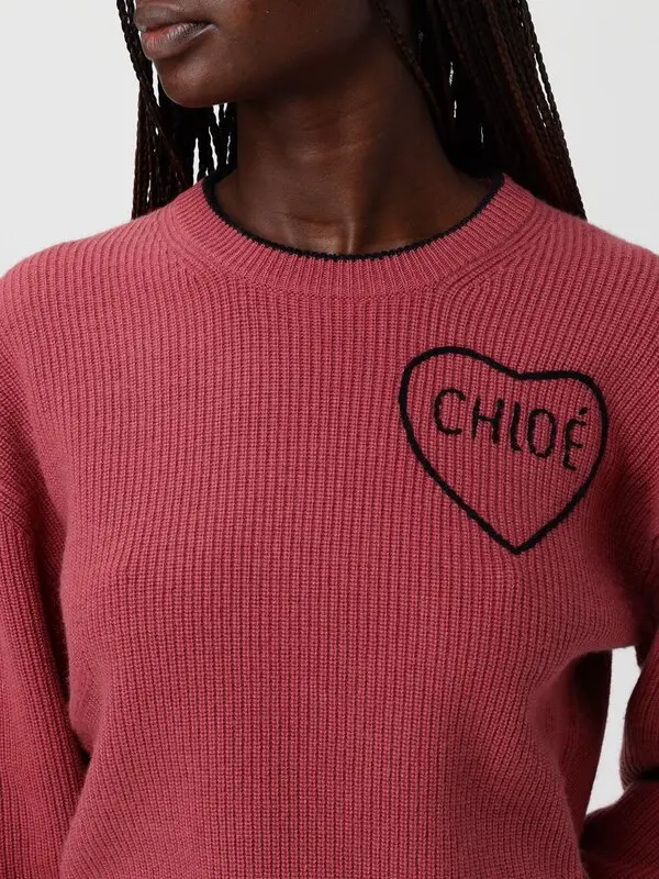Chloé Embellished Heart Sweater
