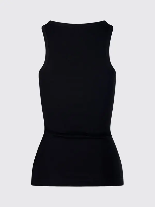 GANNI Ribbed Tank Top - Black