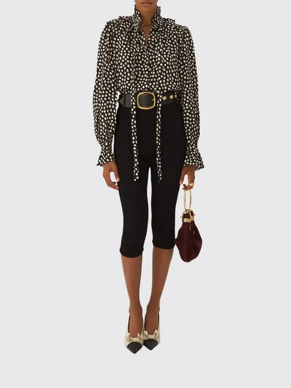 Chloé Polka Dot Ruffled Blouse