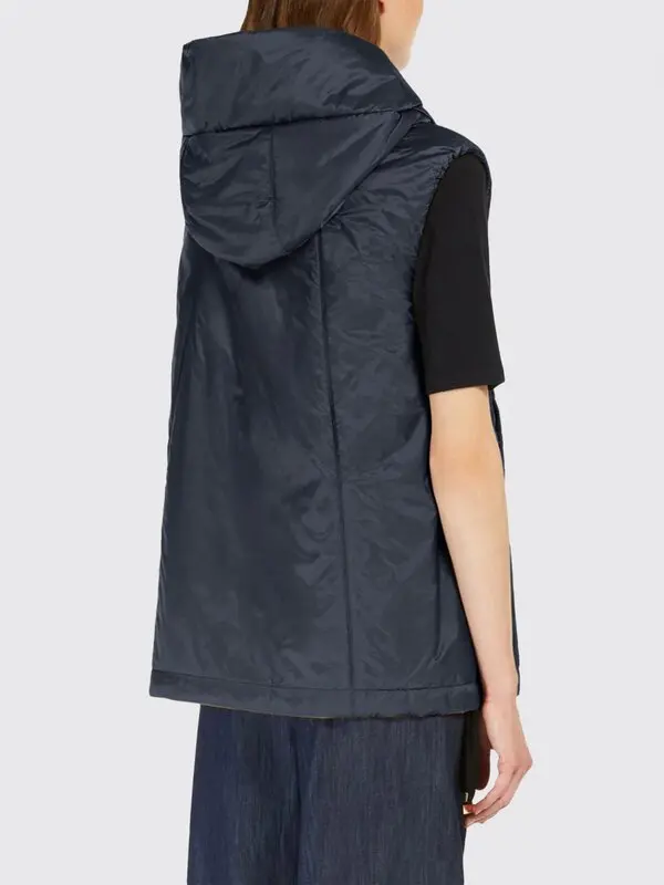 Max Mara Sleeveless Hooded Vest - Blue