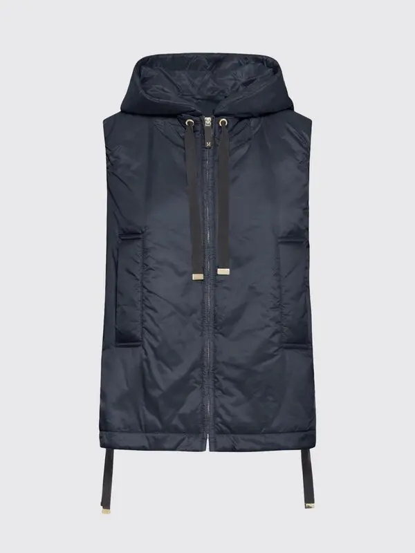 Max Mara Sleeveless Hooded Vest - Blue
