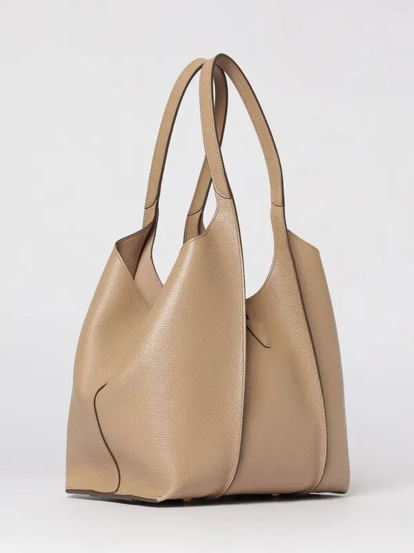 TOD'S Leather Shoulder Bag With Gold Tone Clasp