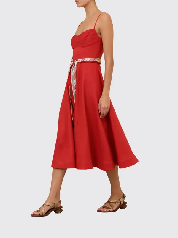 Zimmermann Fitted Bodice Midi Dress