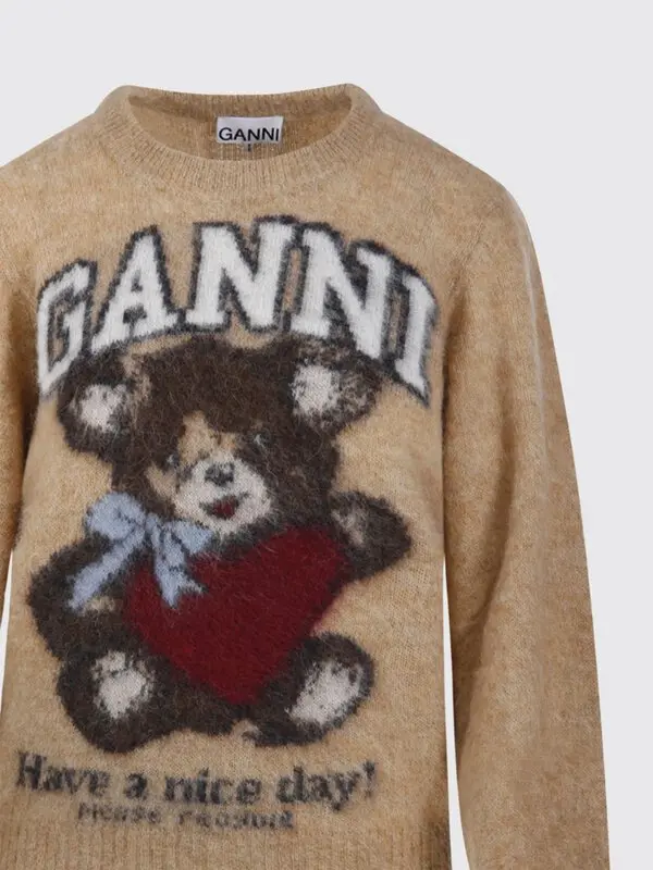 GANNI Graphic Knit Sweater - Camel