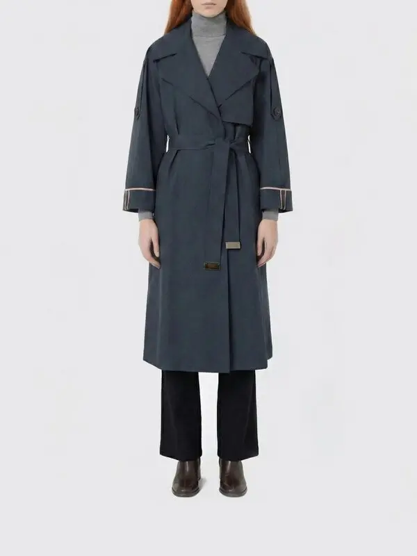 Max Mara Belted Trench Coat - Blue