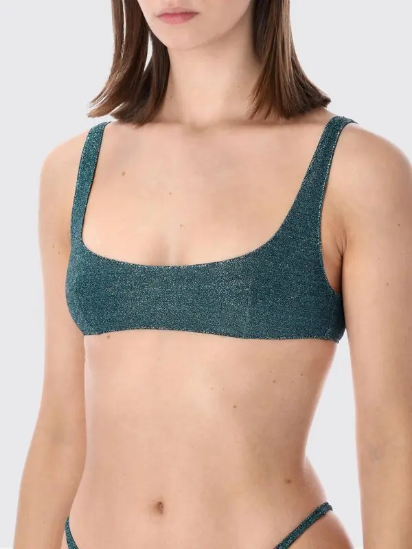 Oseree Metallic Lurex Bikini - Peacock
