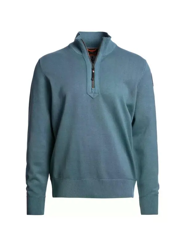 PARAJUMPERS Basic Scoe Quarter-zip High-neck Sweater - Blue