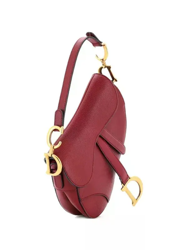 Dior Saddle Handbag Leather Mini Shoulder Bag - Red